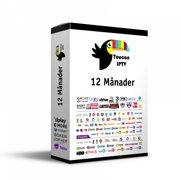 12 Månader Premium - Toucan IPTV - Nordens mest kompletta IPTV